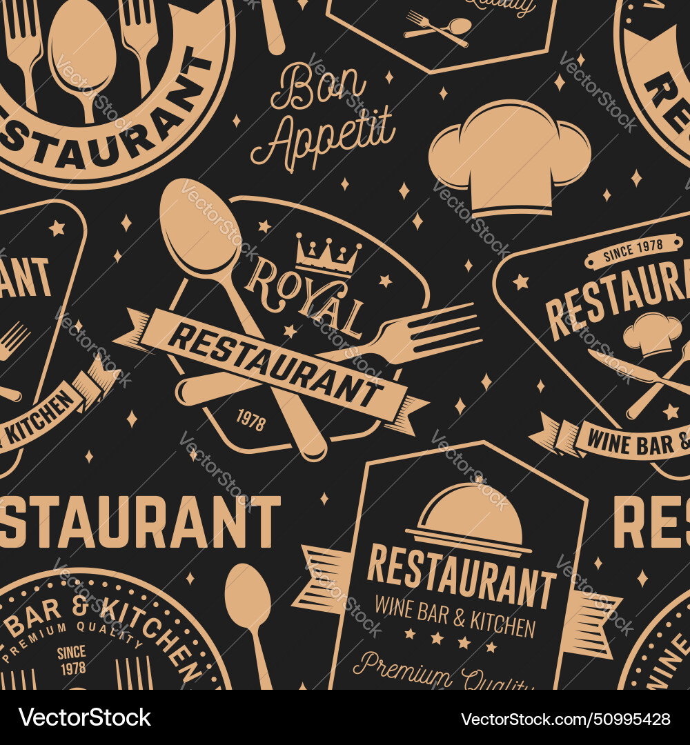 Restaurant seamless pattern or background Vector Image