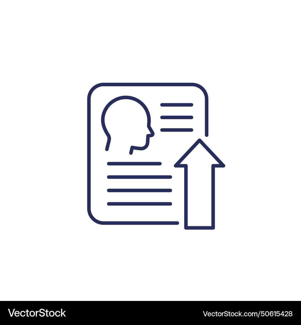 Send resume or cv line icon Royalty Free Vector Image