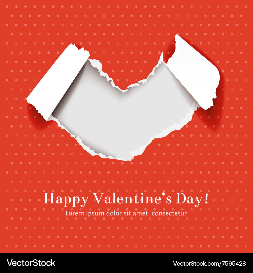 Torn paper heart Royalty Free Vector Image - VectorStock