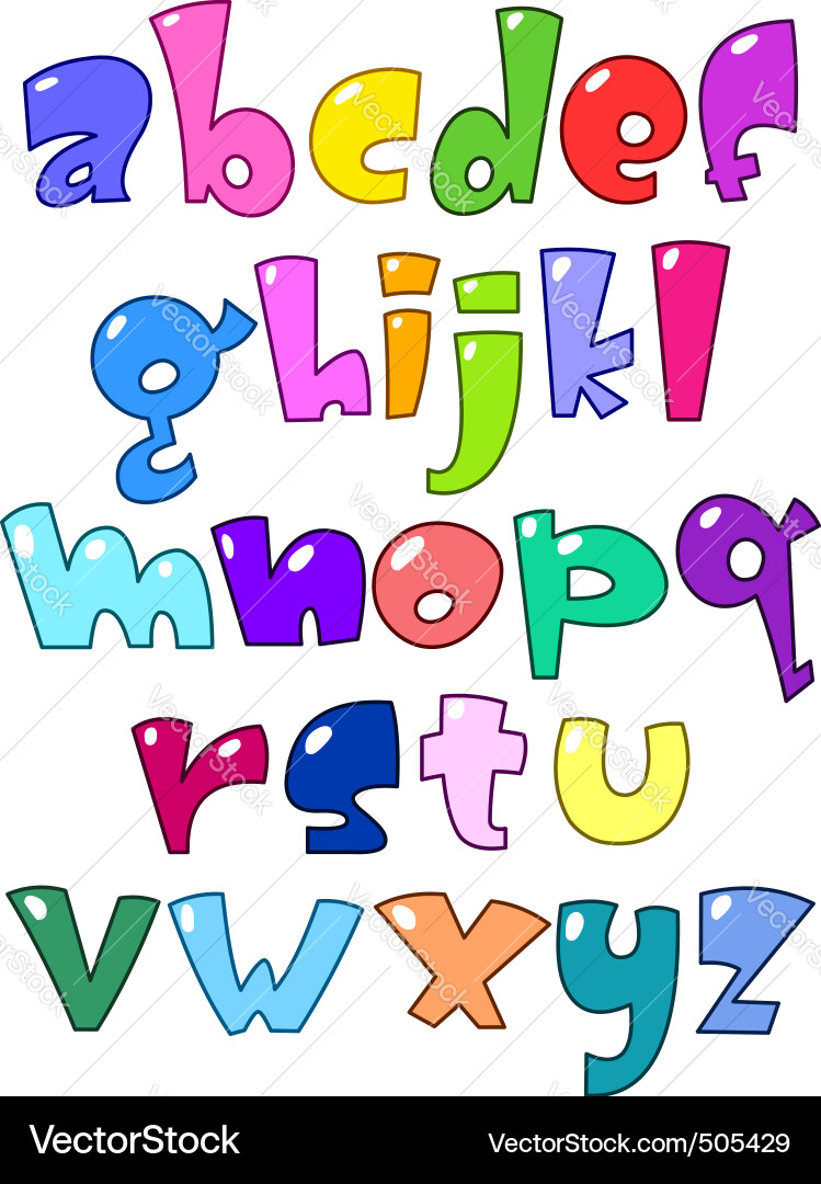 Cartoon alphabet Royalty Free Vector Image - VectorStock