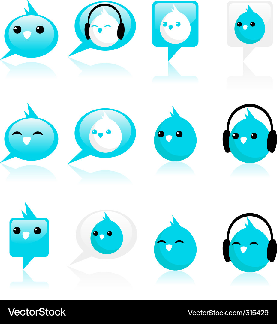 Colorful Bird Icons Royalty Free Vector Image - VectorStock