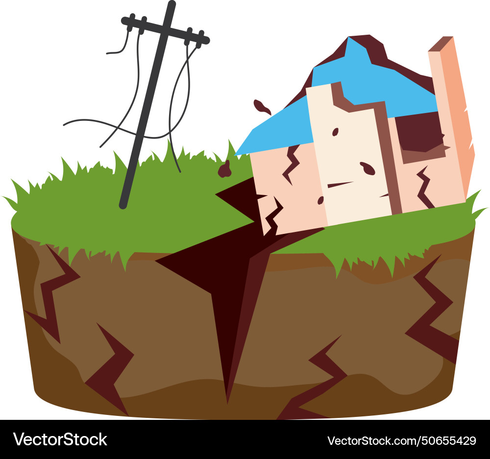 Earthquake seismic isolated Royalty Free Vector Image