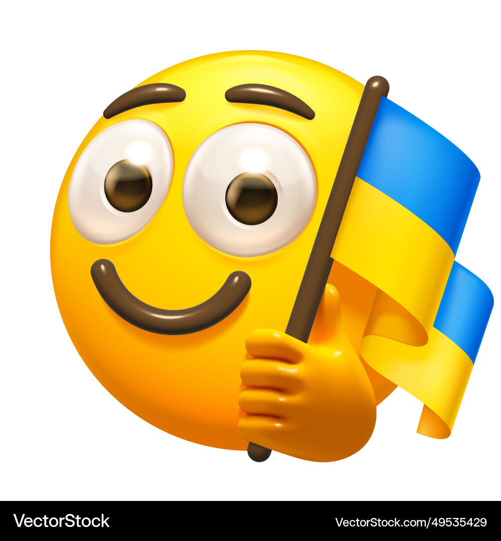 Emoji with ukrainian flag Royalty Free Vector Image