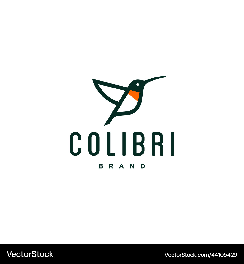 Hummingbird Logo Icon - Colibri Royalty Free Vector Image