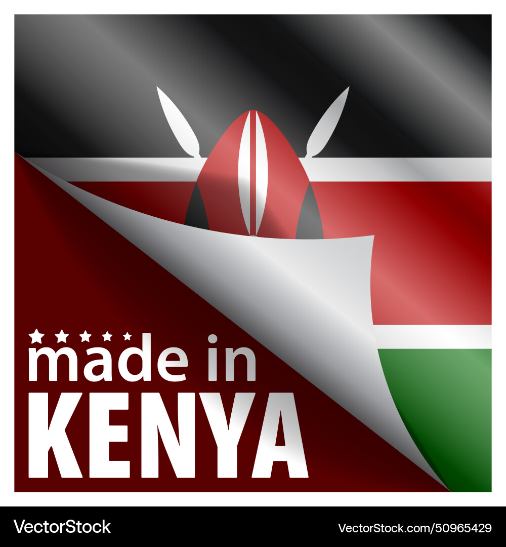 Made in kenya graphic and label Royalty Free Vector Image