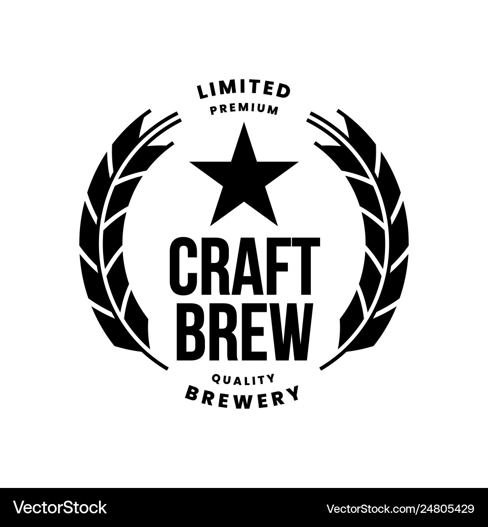 Modern craft beer drink logo sign for bar pub Vector Image