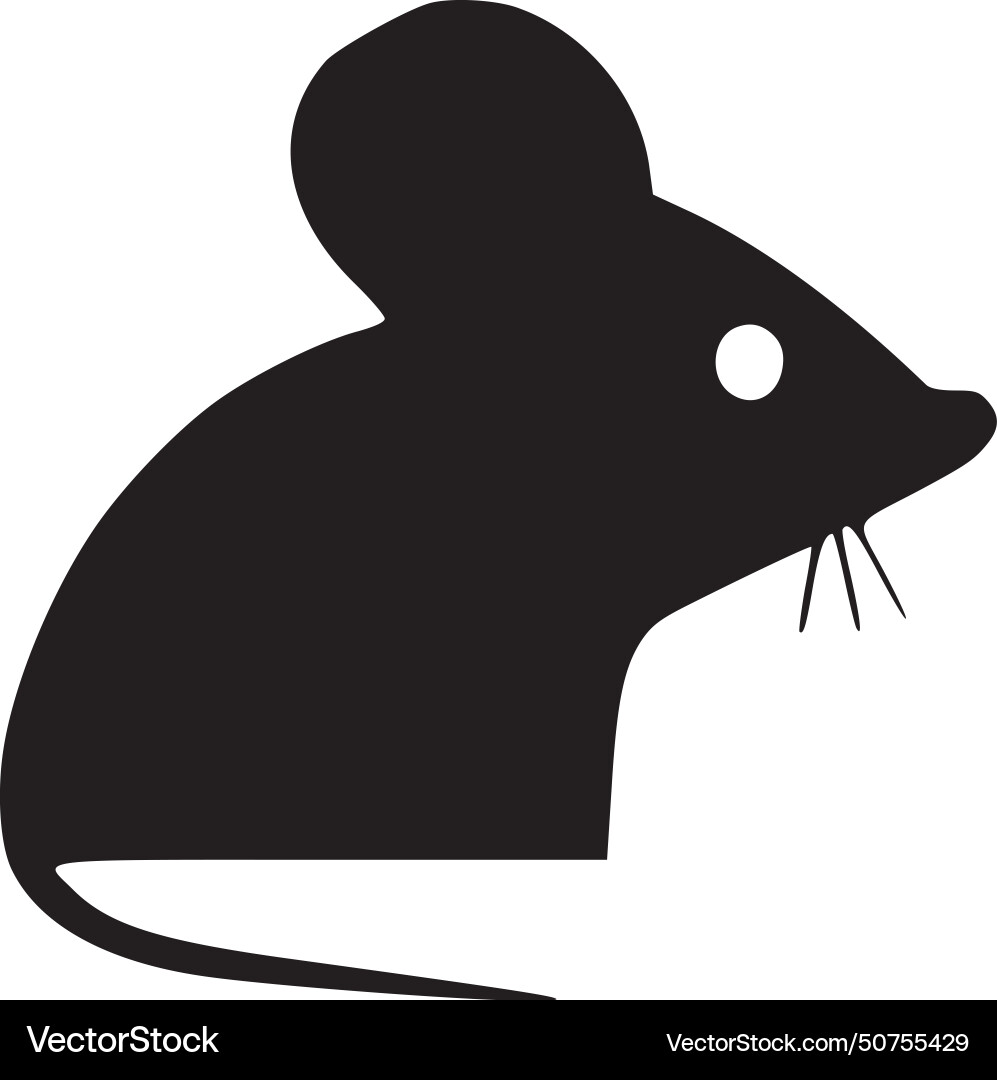 Mouse - black and white Royalty Free Vector Image