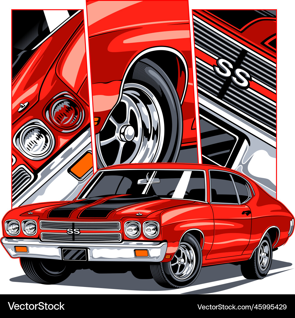 Muscle car 06 Royalty Free Vector Image - VectorStock