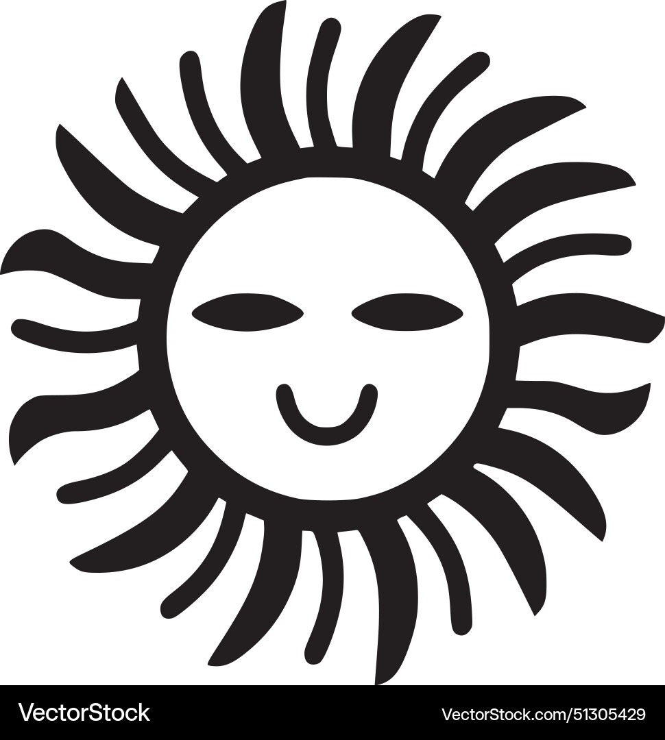 Sun - black and white isolated icon Royalty Free Vector