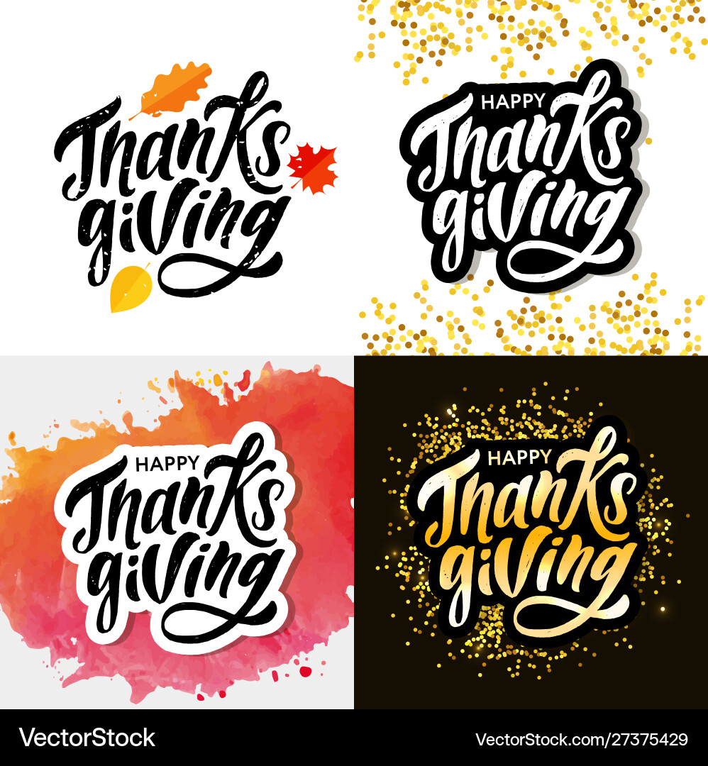 Thanksgiving Lettering Art Royalty Free Vector Image