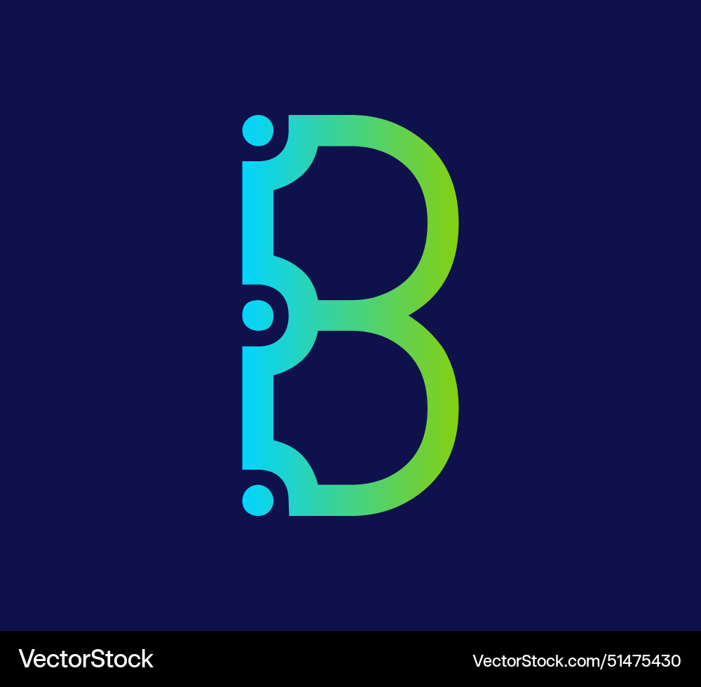 B letter technology logo Royalty Free Vector Image