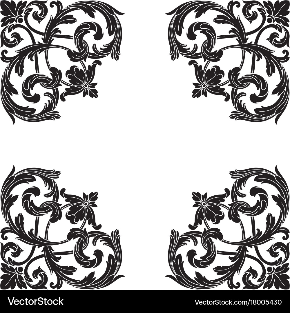 Classical baroque ornament Royalty Free Vector Image
