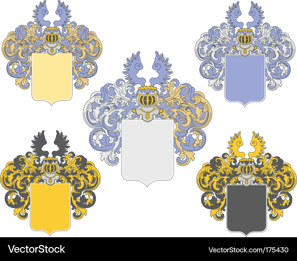 Coat of arms 3 colored Royalty Free Vector Image
