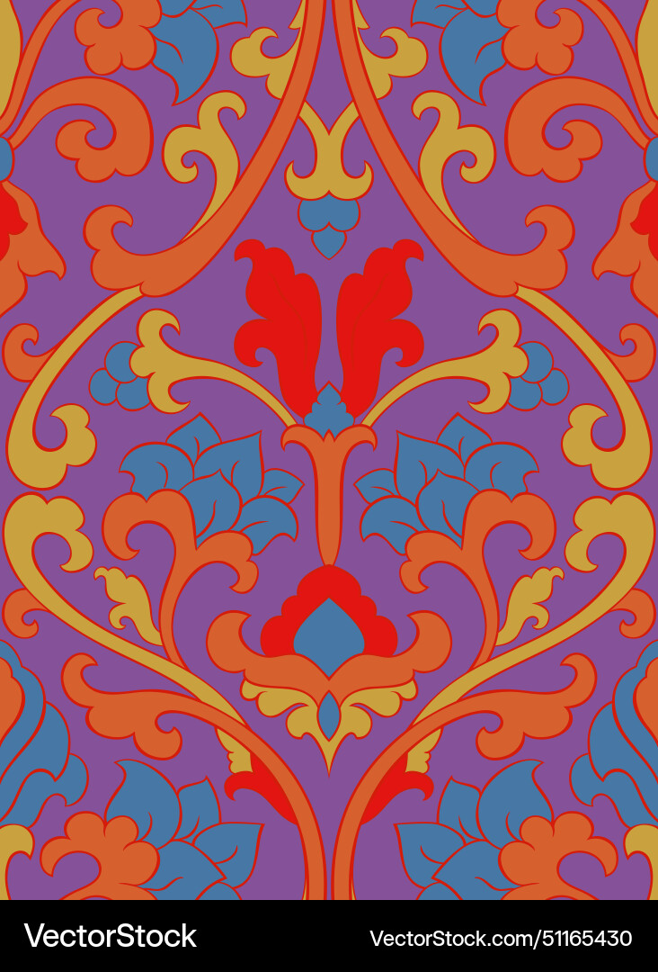 Colorful floral traditional pattern Royalty Free Vector
