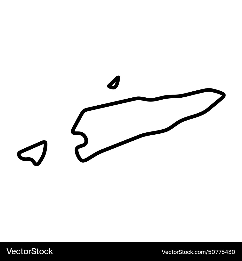 East timor simplified outline map Royalty Free Vector Image