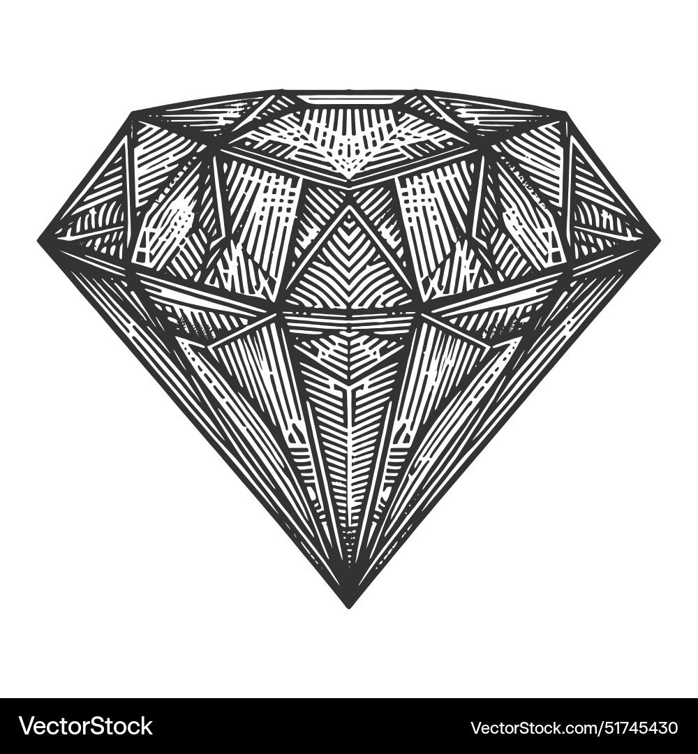 Intricate diamond engraving Royalty Free Vector Image
