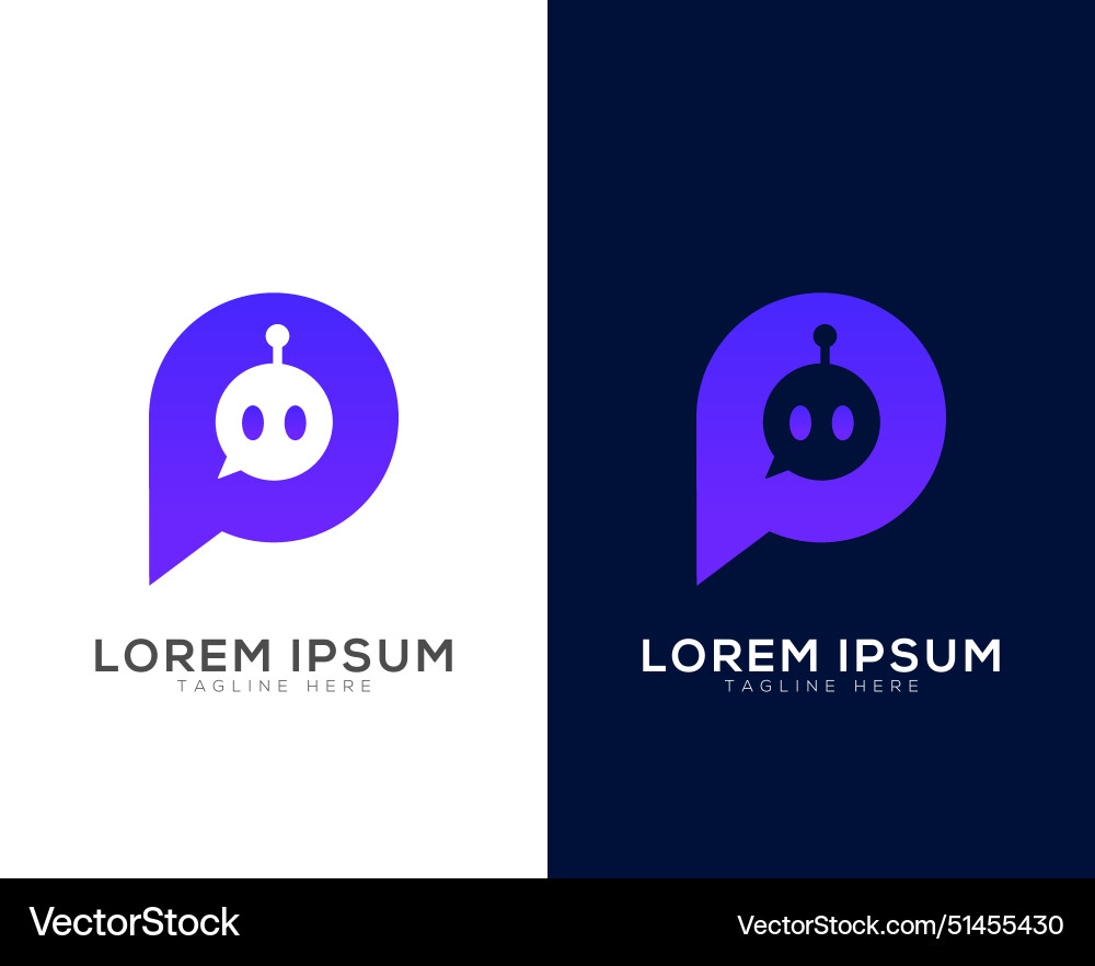 Modern p letter robotic logo design Royalty Free Vector