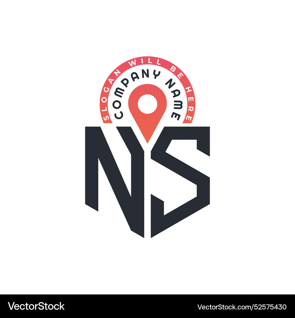 Ns location logo design for human resources Vector Image
