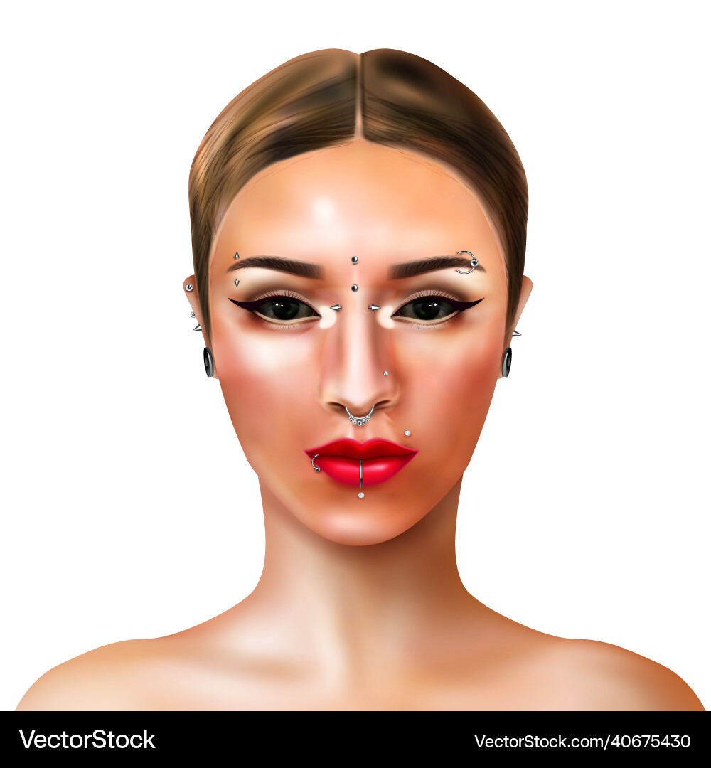 Piercing face Royalty Free Vector Image - VectorStock
