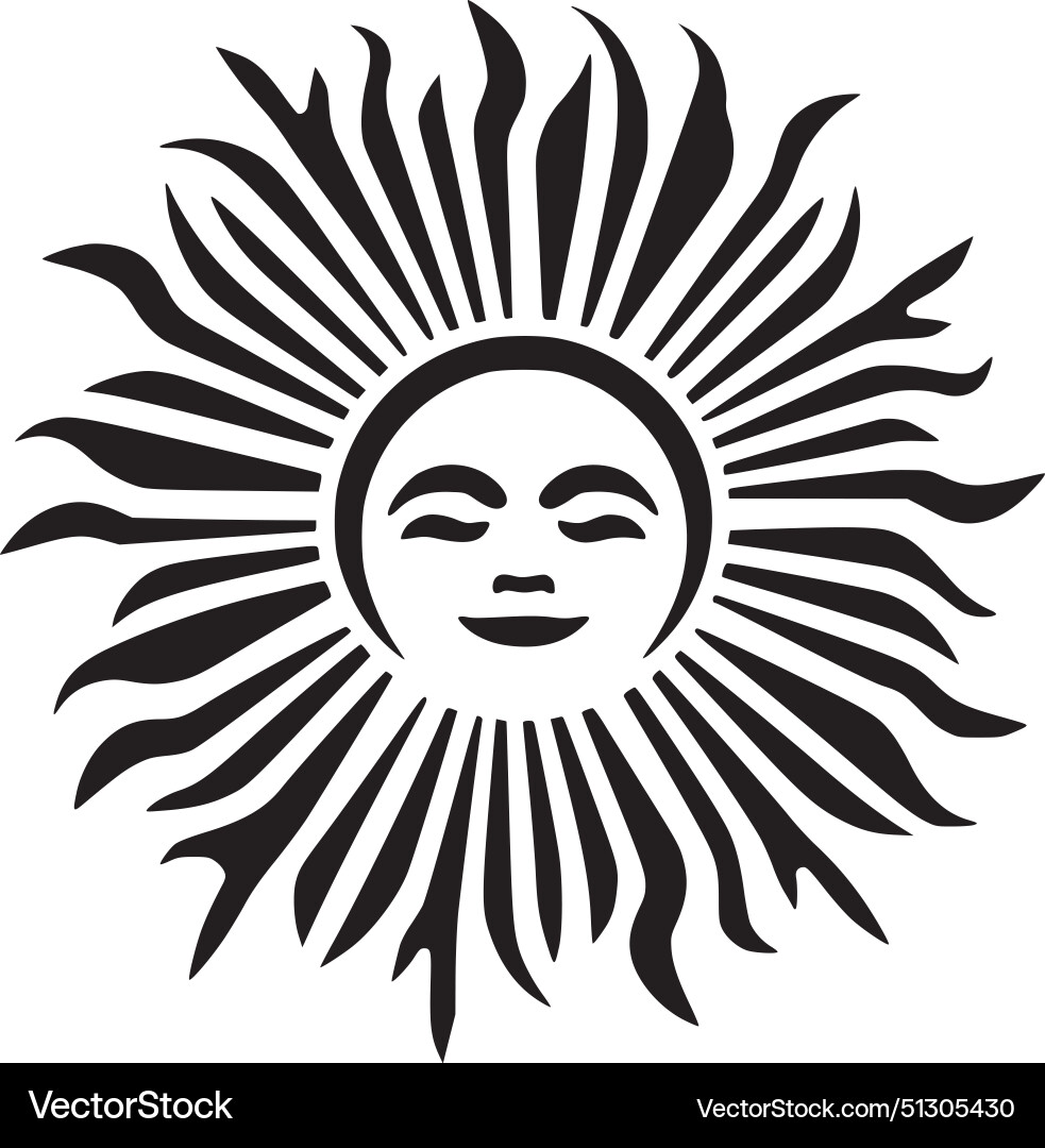 Sun - black and white isolated icon Royalty Free Vector