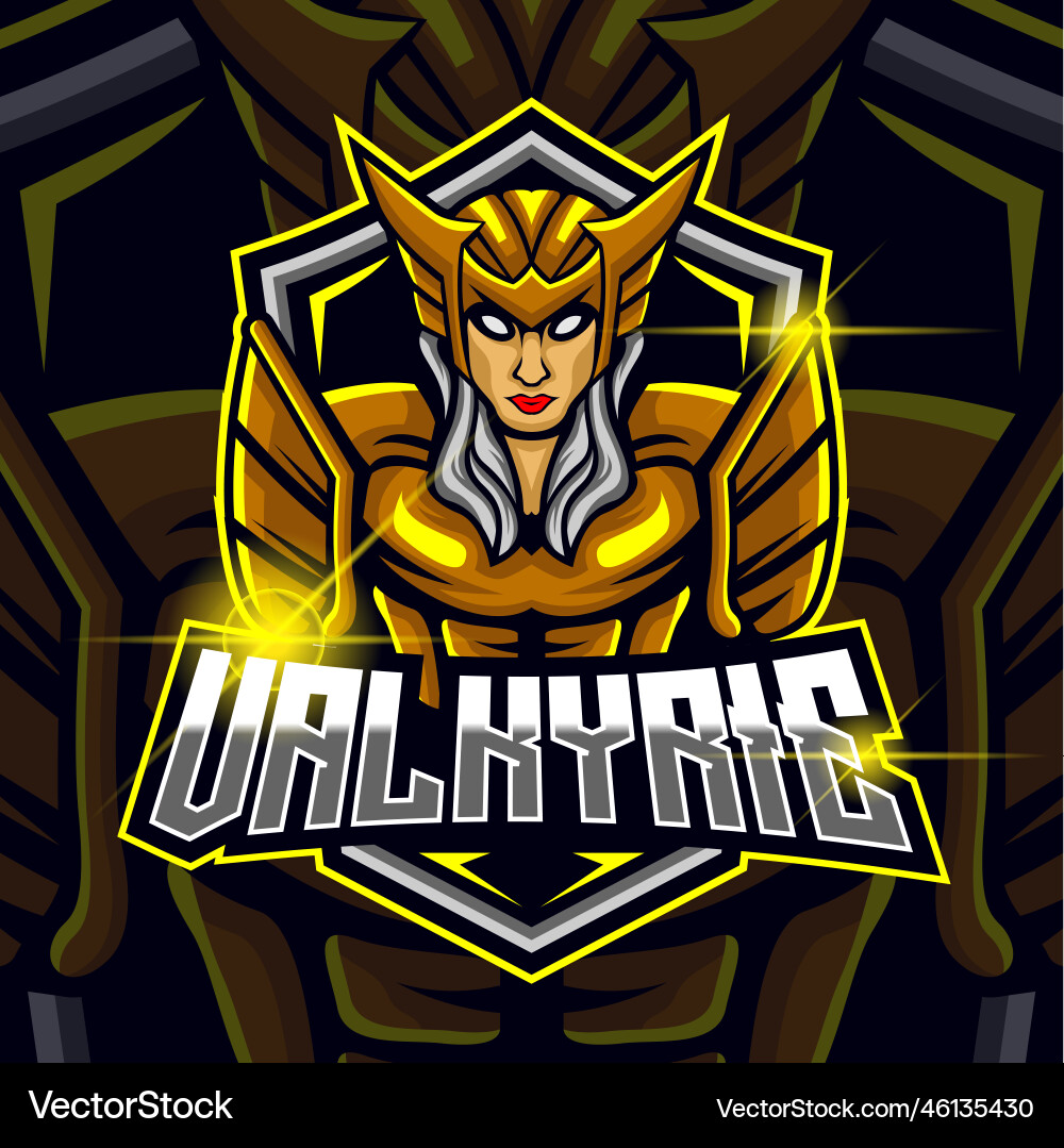 Valkyrie e-sport mascot logo design template Vector Image