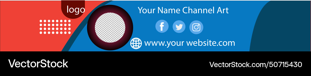 Youtube banner design image-1 Royalty Free Vector Image