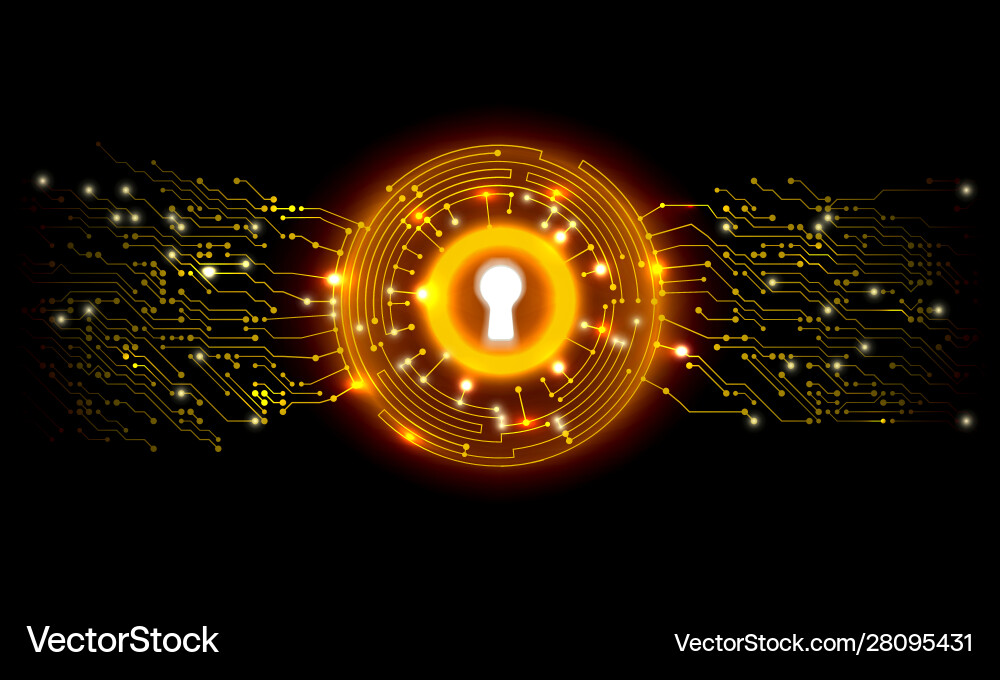 2d white keyhole cyber security tech background Vector Image