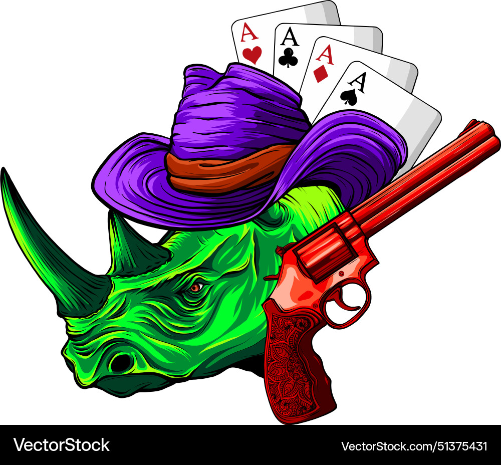 Colorful head rhino design Royalty Free Vector Image