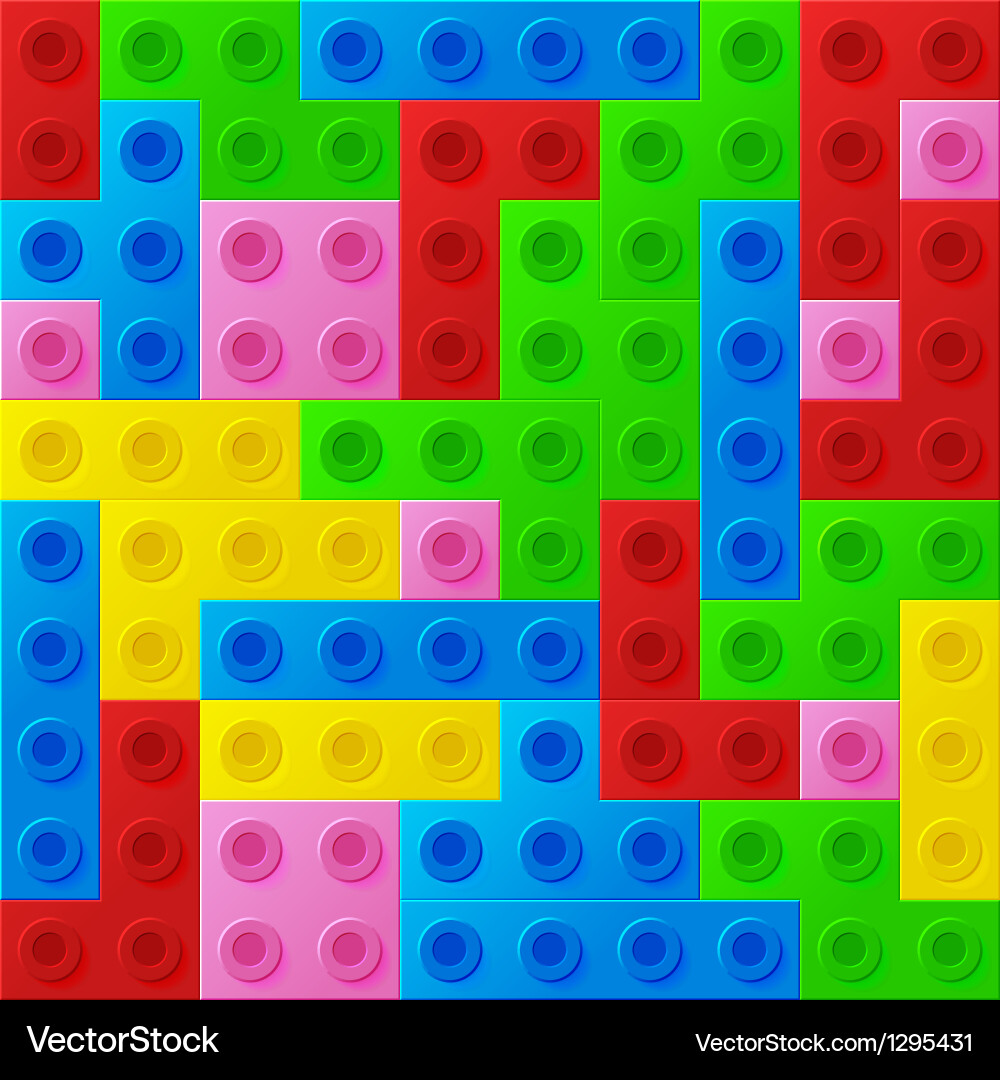 Colorful Plastic Building Blocks Royalty Free Vector Image