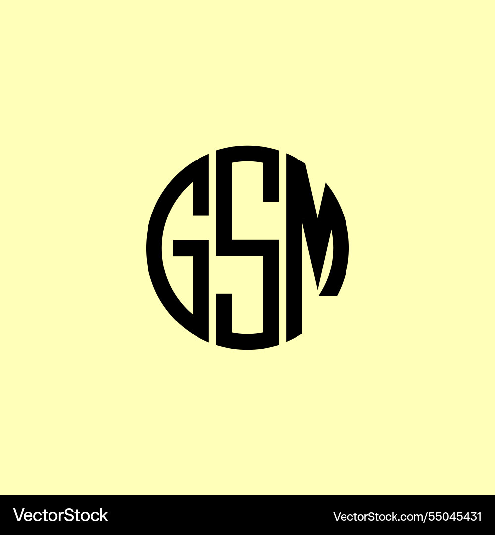 Creative rounded initial letters gsm logo Vector Image