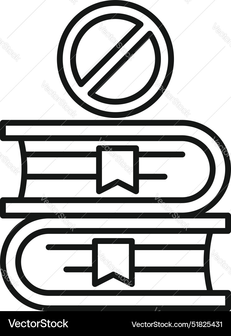 Forbidden knowledge symbol over stack of books Vector Image