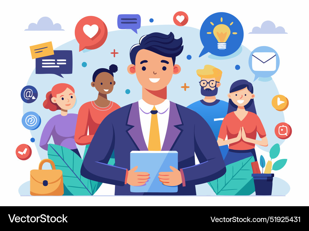 Influential social media campaign Royalty Free Vector Image