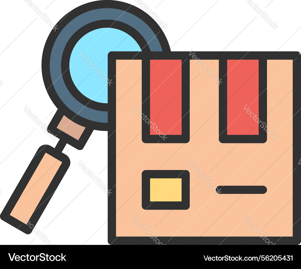 Inspection outline filled icon Royalty Free Vector Image