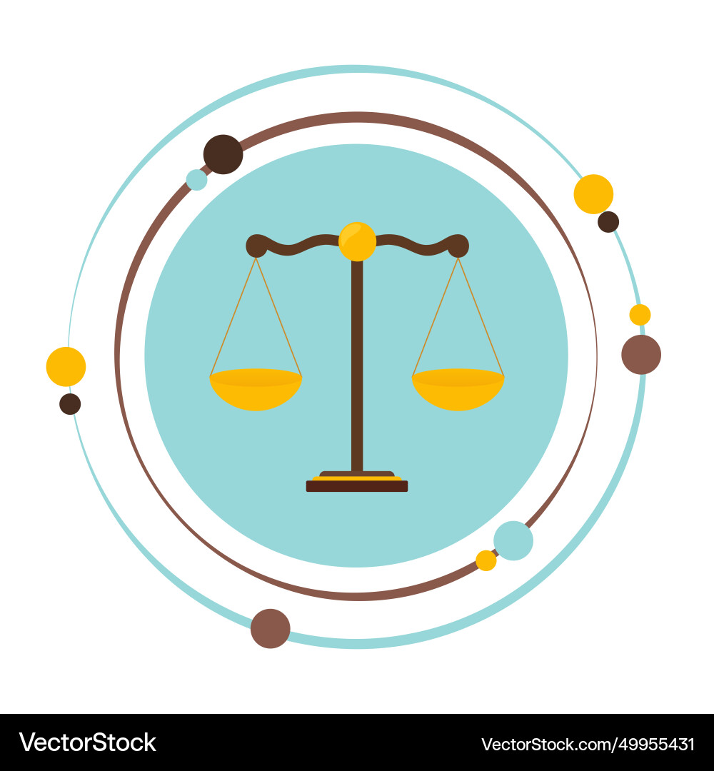 Justice scale icon Royalty Free Vector Image - VectorStock