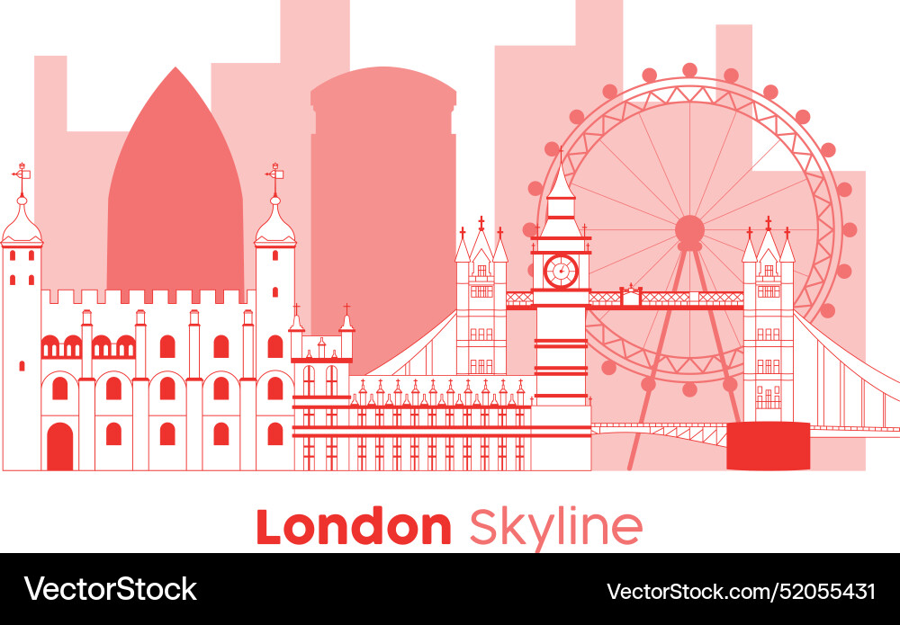 London skyline modern cityscape Royalty Free Vector Image