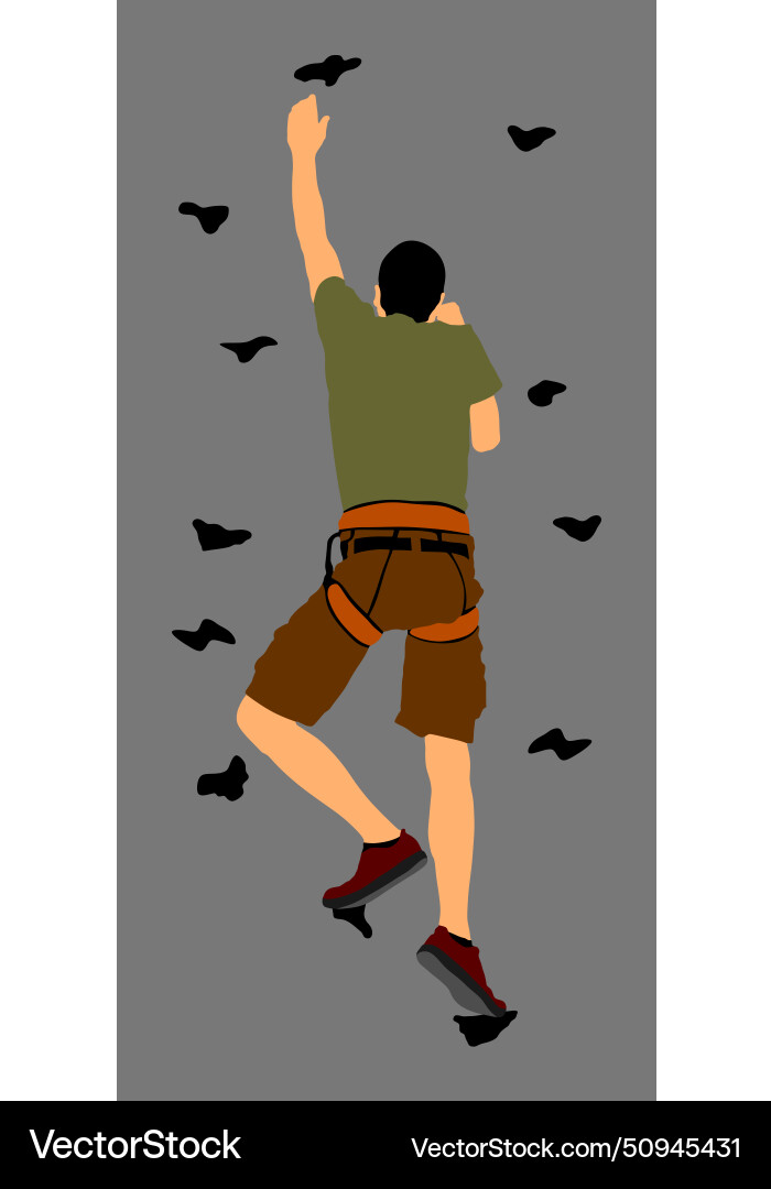 Man climbing isolated Royalty Free Vector Image