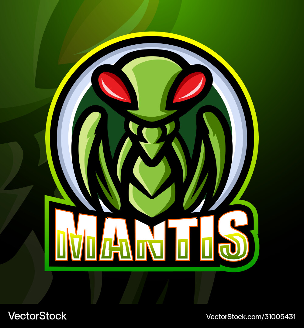 Mantis mascot esport logo design Royalty Free Vector Image