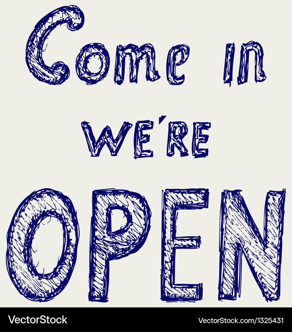 Open sign Royalty Free Vector Image - VectorStock