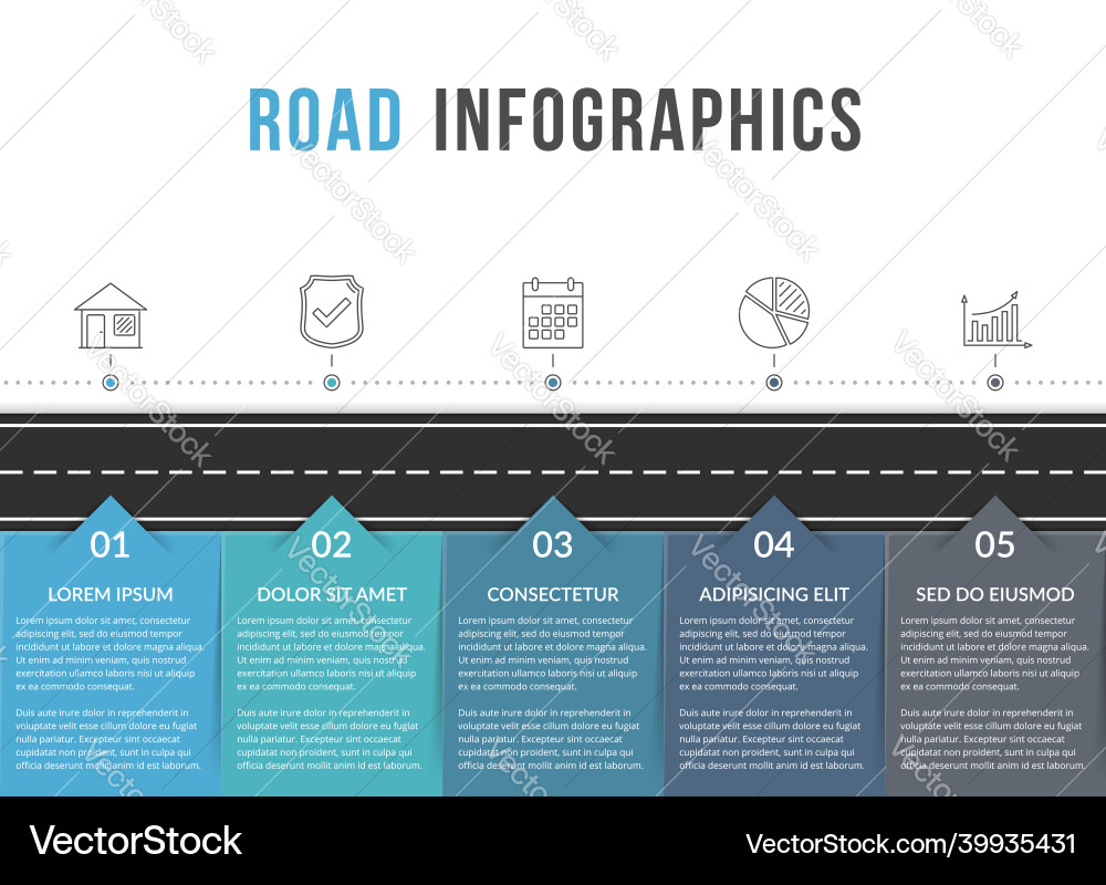 Road infographics Royalty Free Vector Image - VectorStock