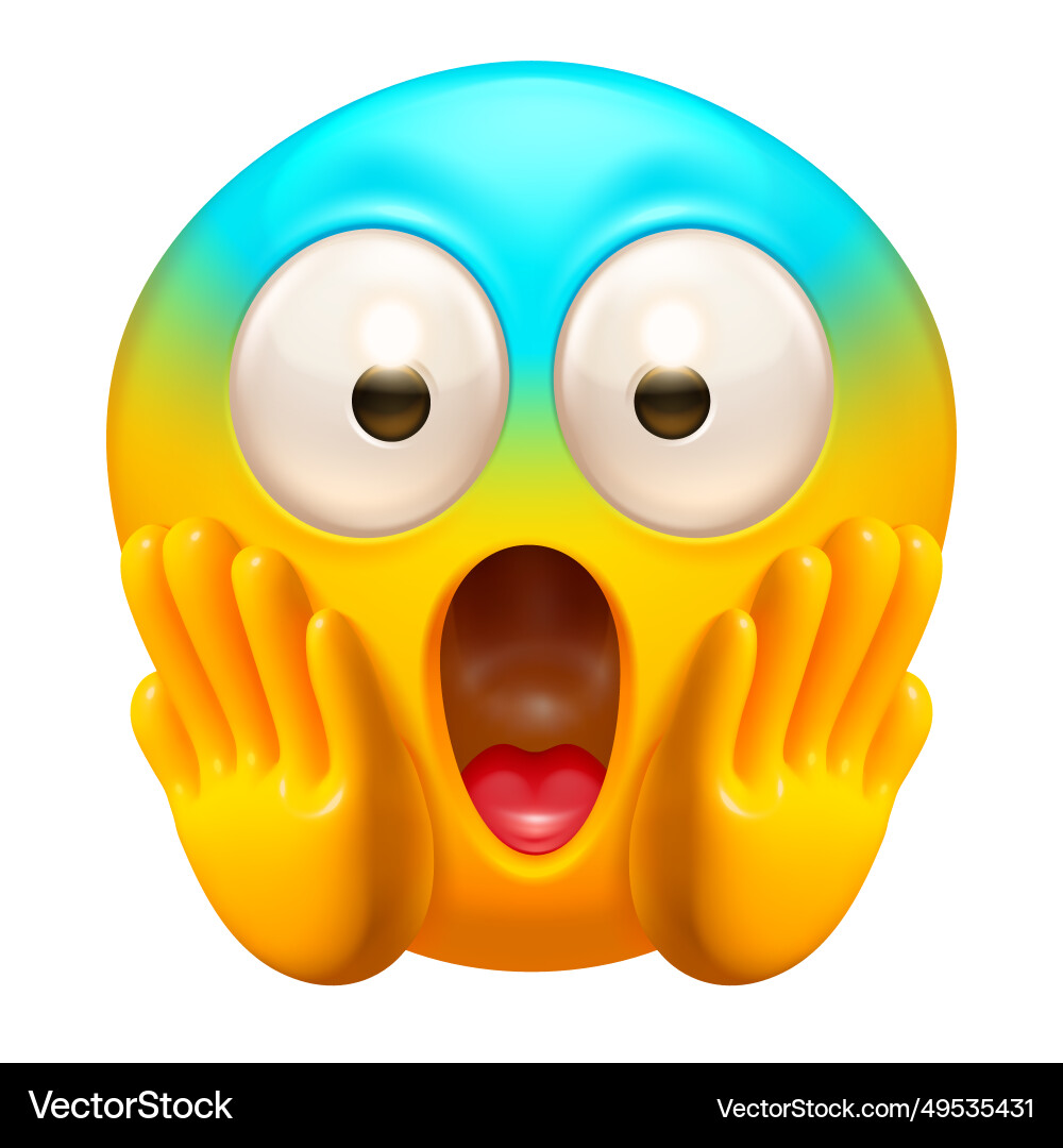 Screaming in fear emoji Royalty Free Vector Image