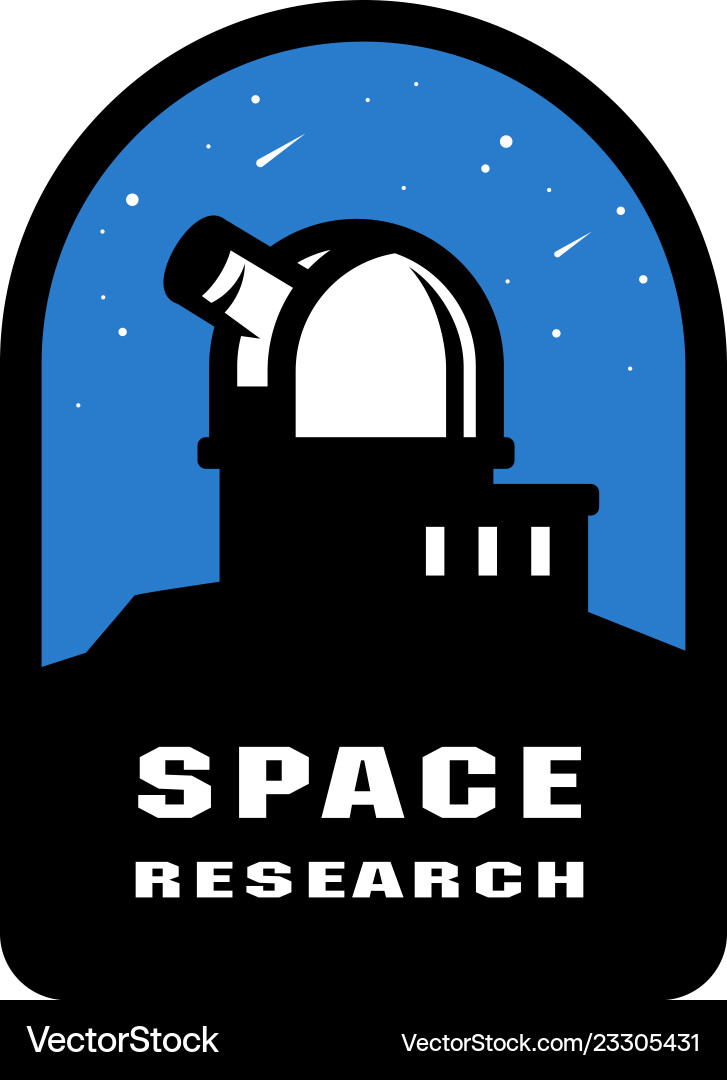 Space research badges and logo emblem Royalty Free Vector