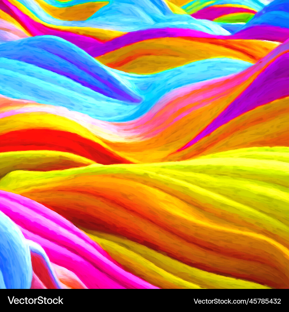 Abstract background of colourful painted waves Vector Image