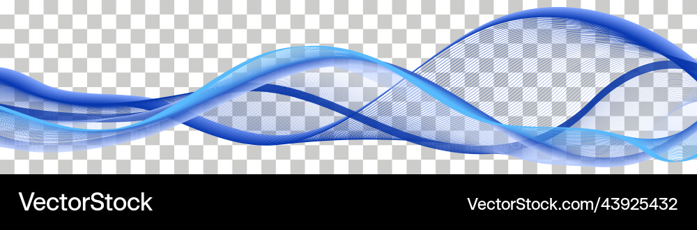 Blue wave swirl swoosh undulate transparent curve Vector Image