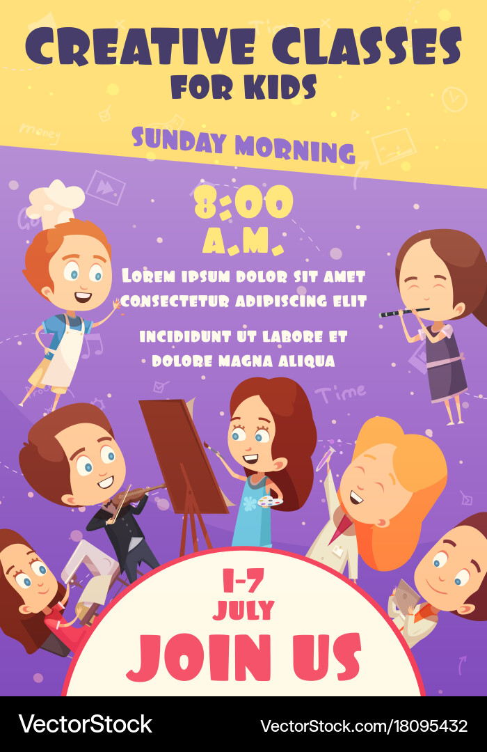 Children classes poster Royalty Free Vector Image