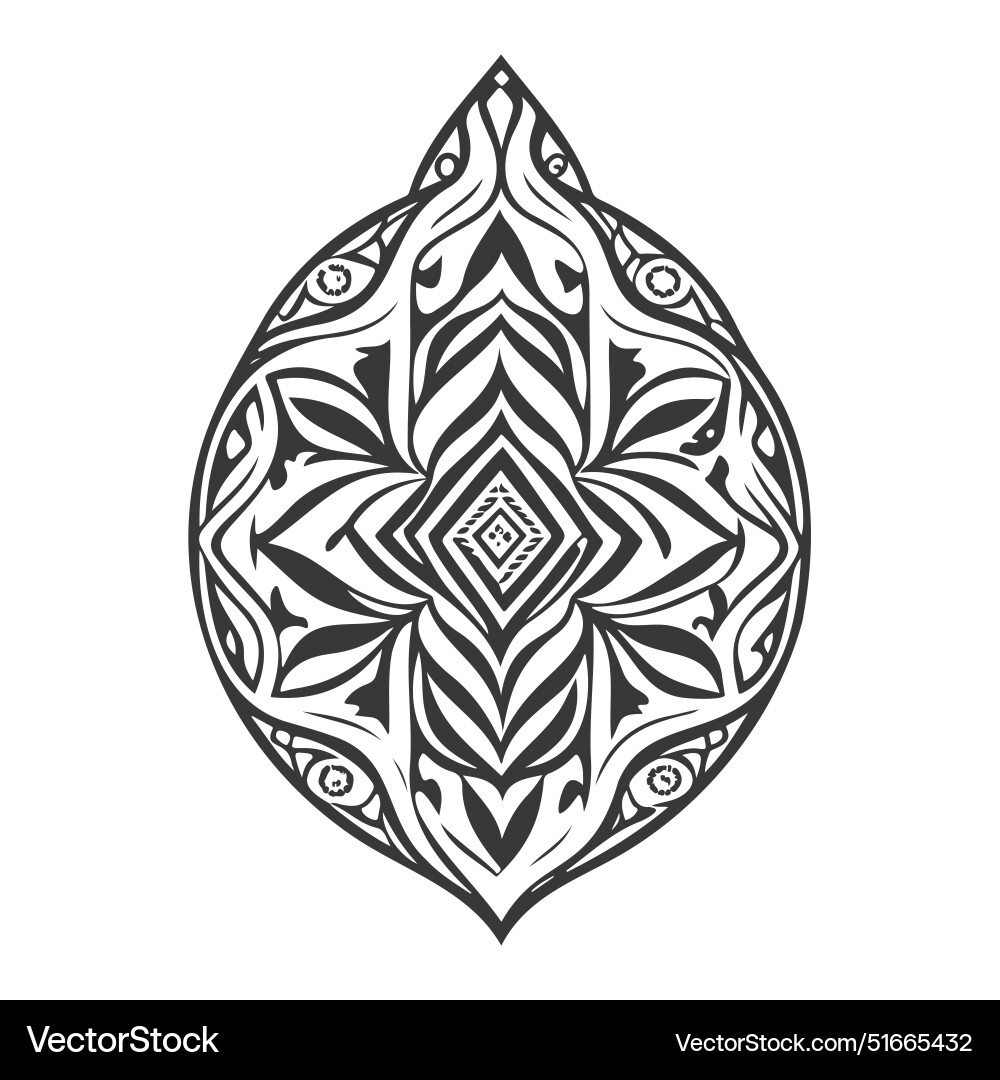 Diamond pattern ornament batik design grey Vector Image