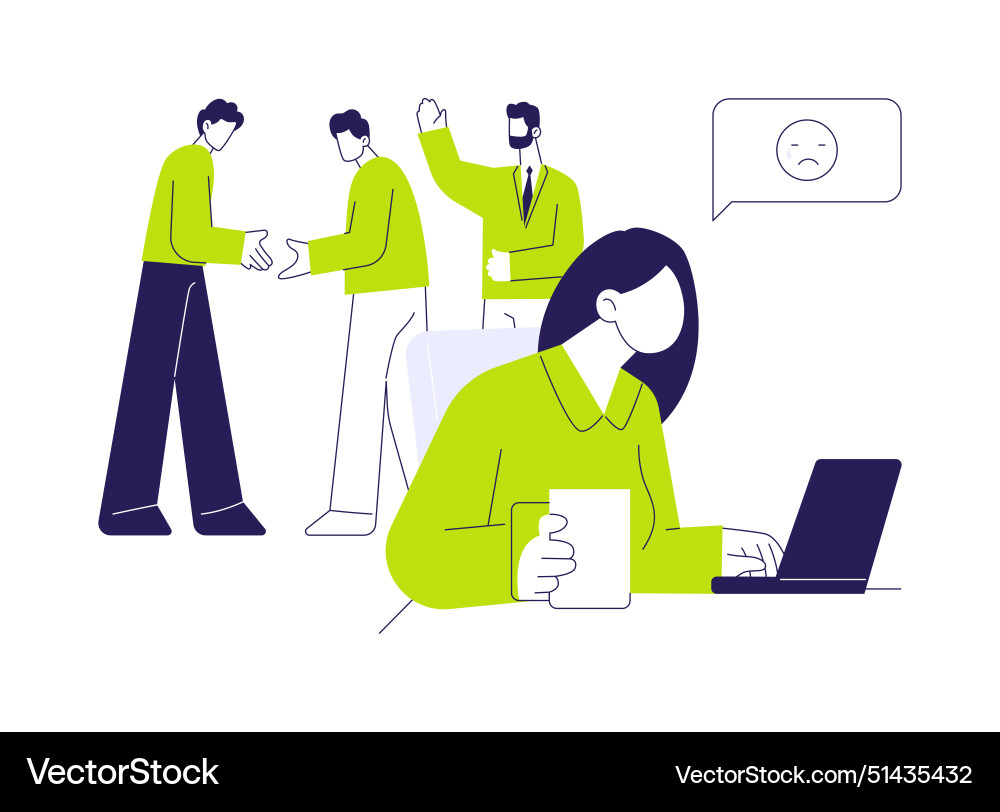 Gender discrimination at a workplace abstract Vector Image