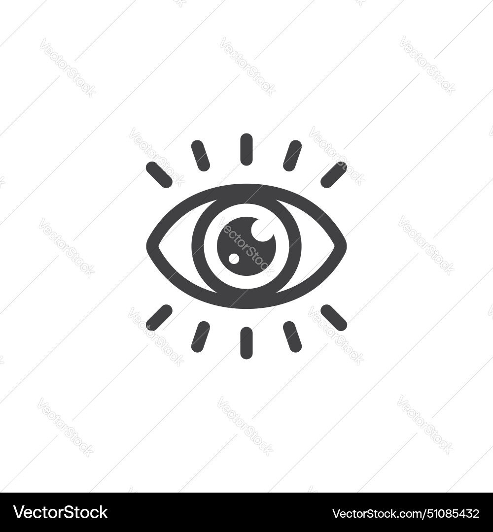 Human eye icon in flat style eyeball on isolated Vector Image