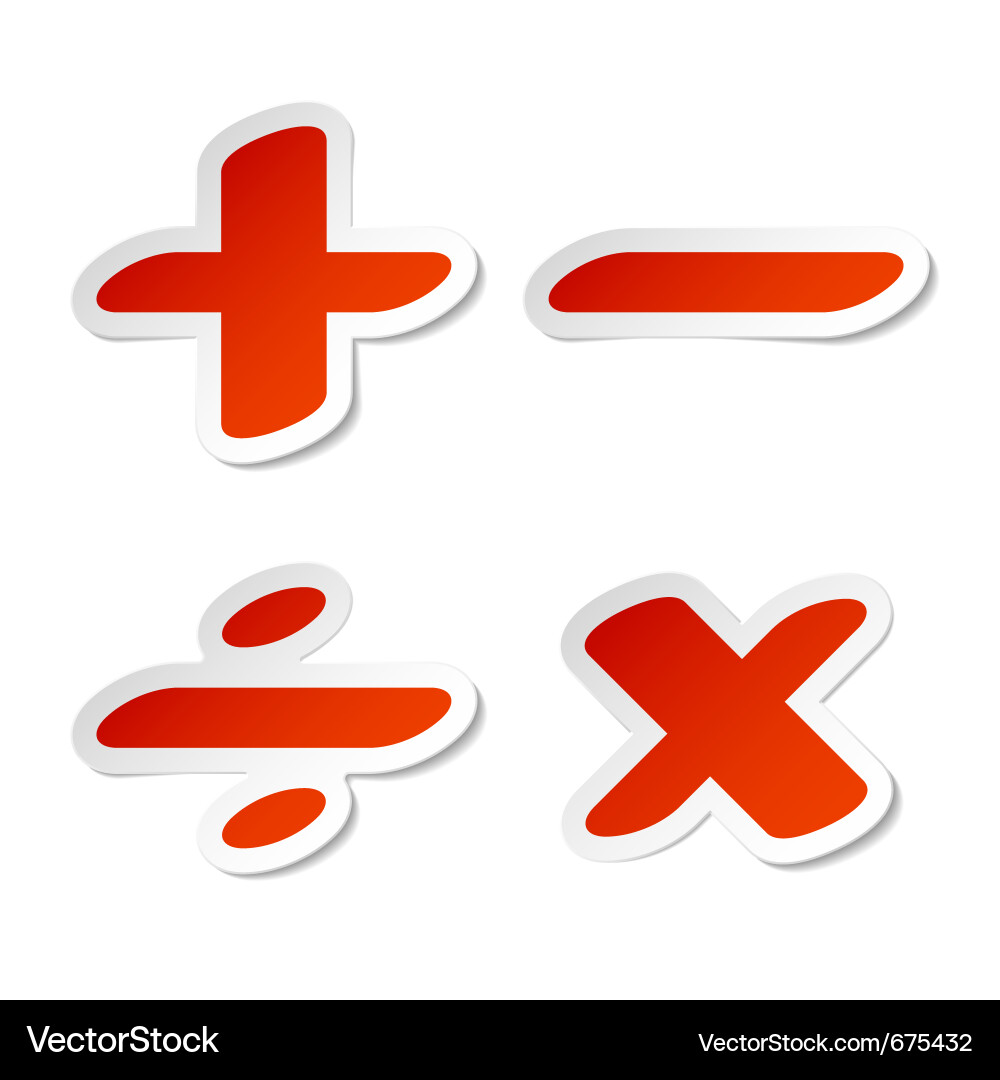 Math Symbol Stickers Set Royalty Free Vector Image