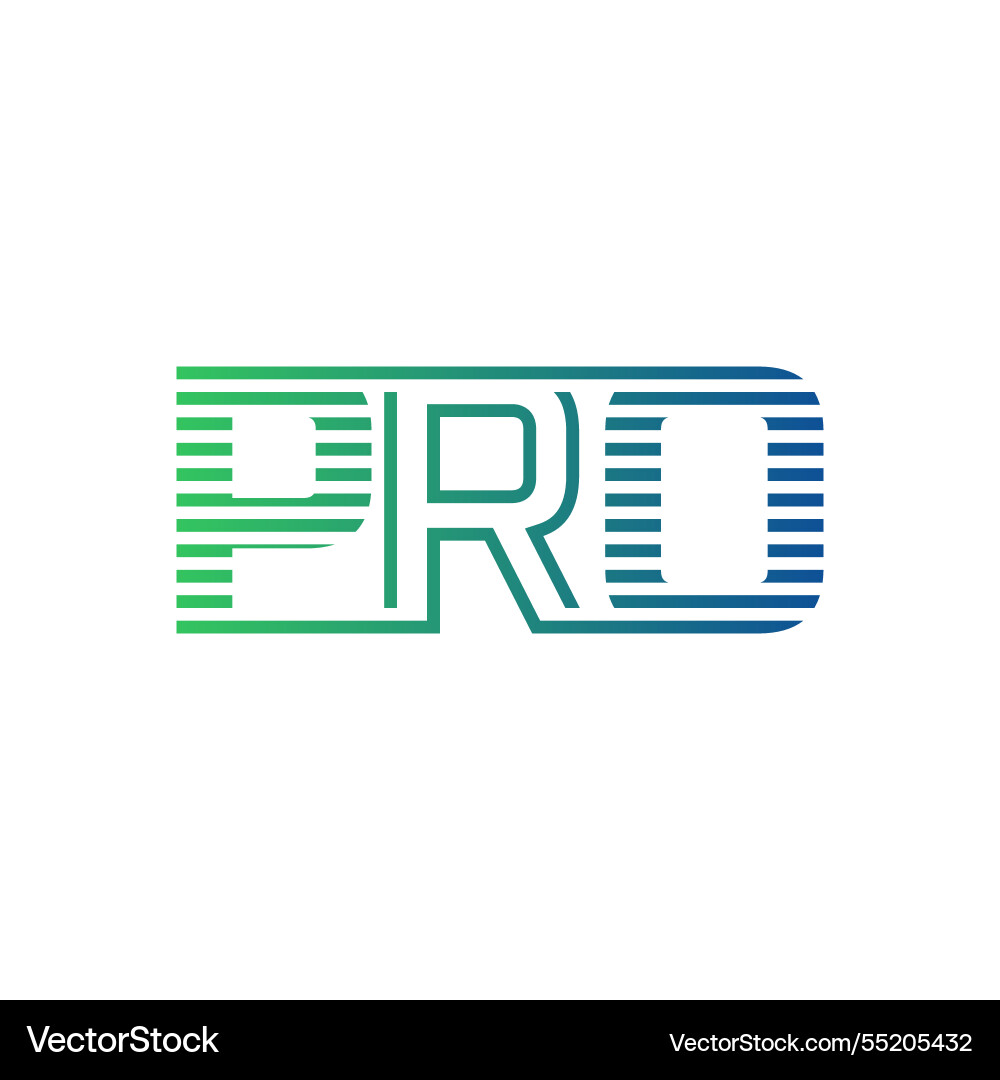 Modern pro logo design letter minimalist Vector Image