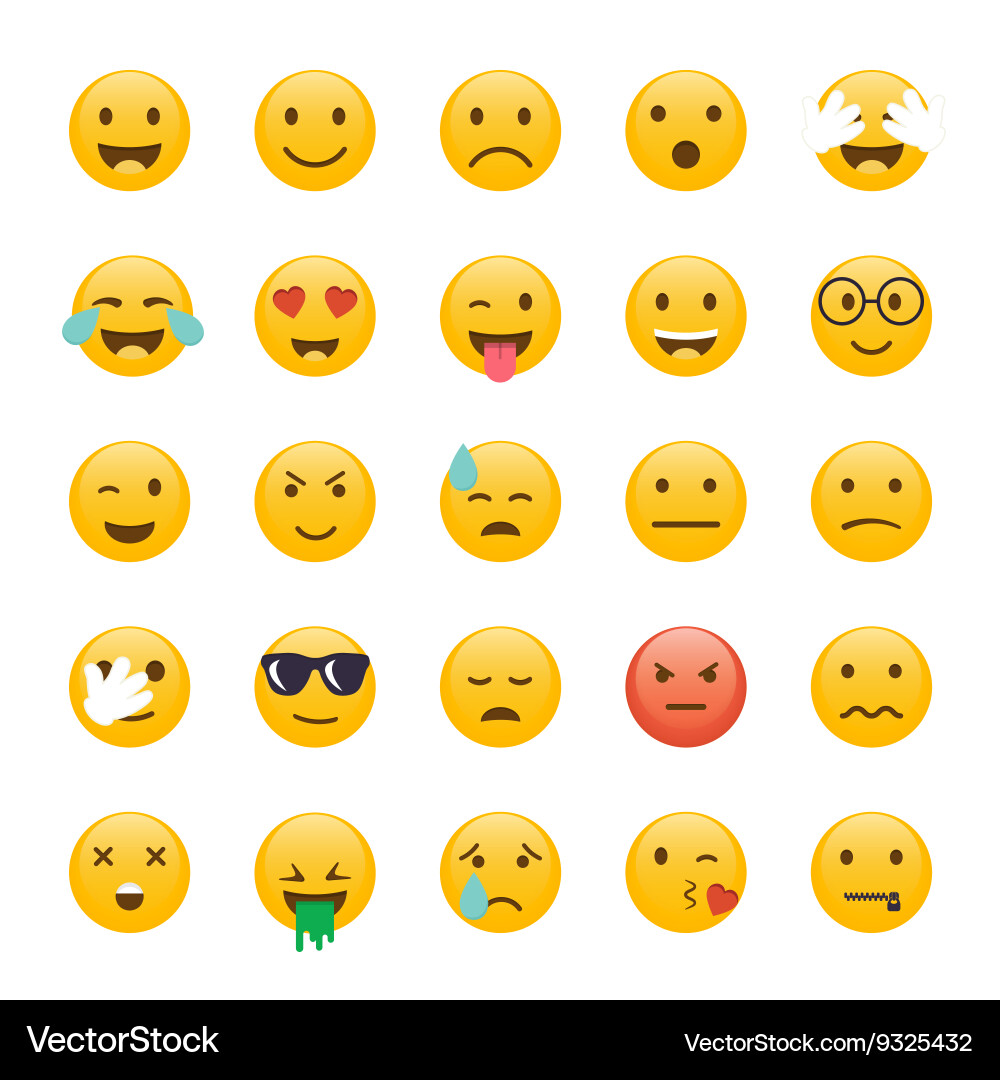Set of emoticons Royalty Free Vector Image - VectorStock
